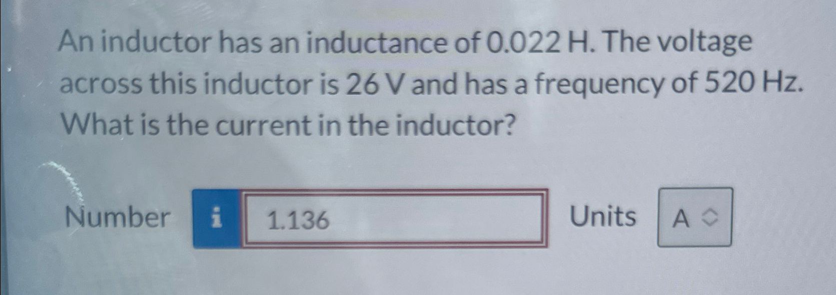Solved An inductor has an inductance of 0.022H. ﻿The voltage | Chegg.com
