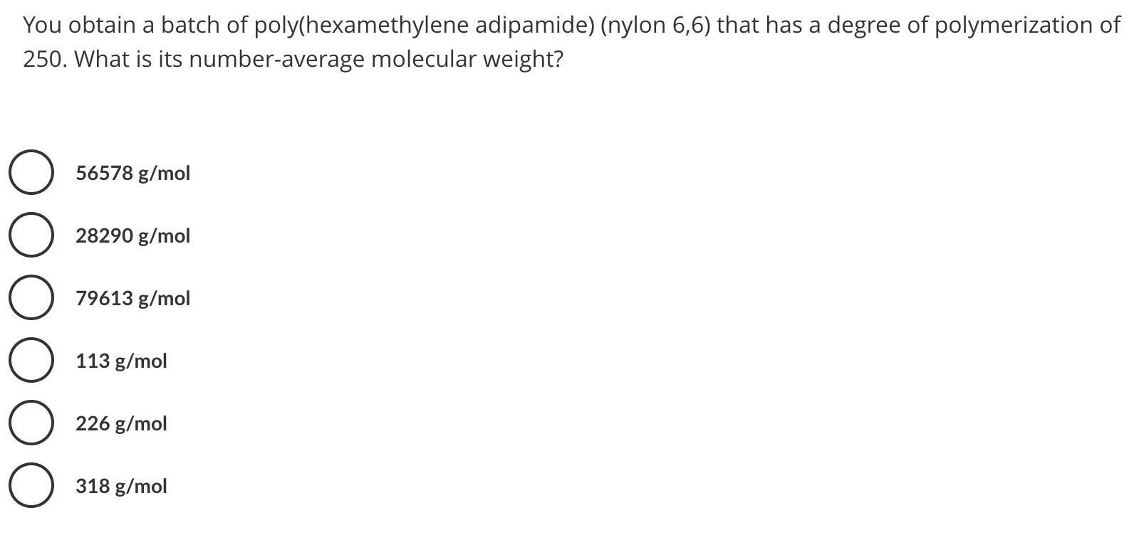 Solved You obtain a batch of poly(hexamethylene | Chegg.com