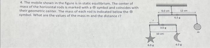 Solved 4. The mobile shown in the figure is in static | Chegg.com