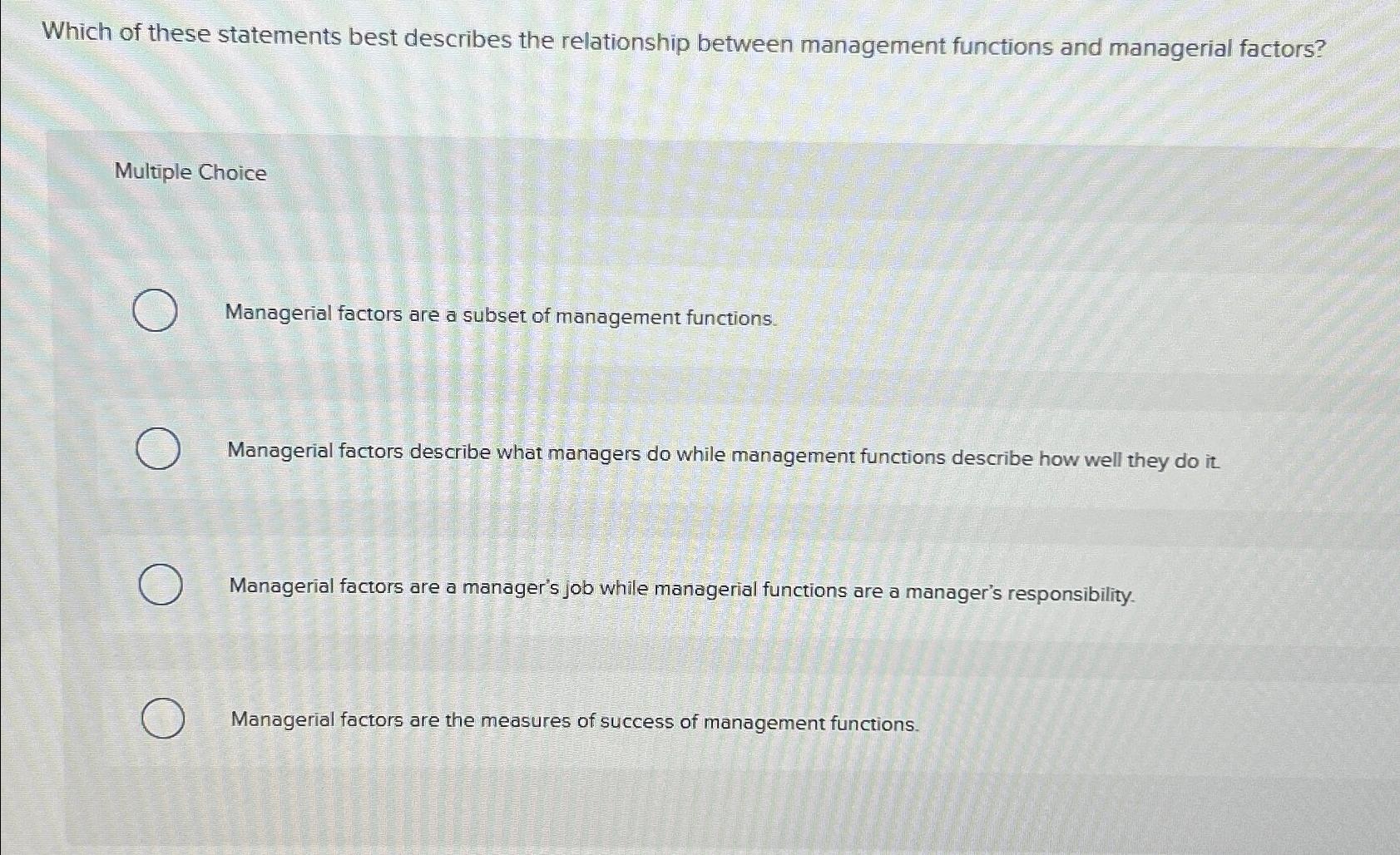 Solved Which of these statements best describes the | Chegg.com