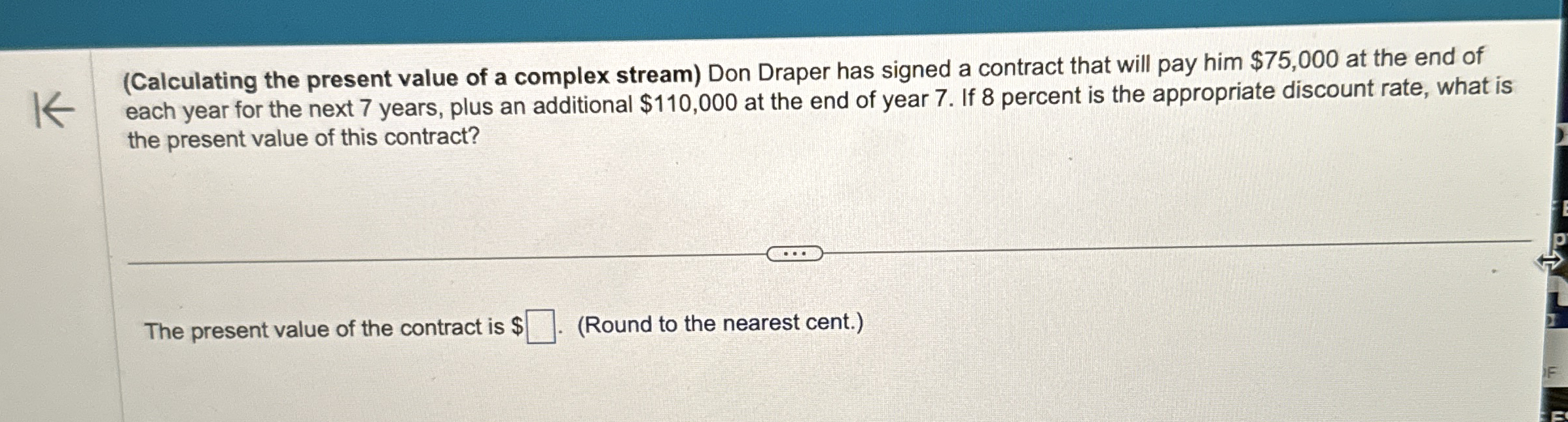 Solved (Calculating the present value of a complex stream) | Chegg.com