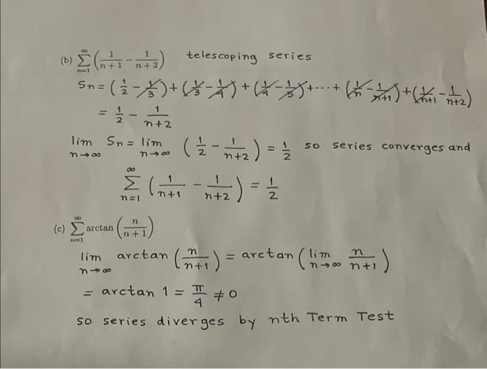 Solved use the SAME steps from the solved B Or telescoping | Chegg.com