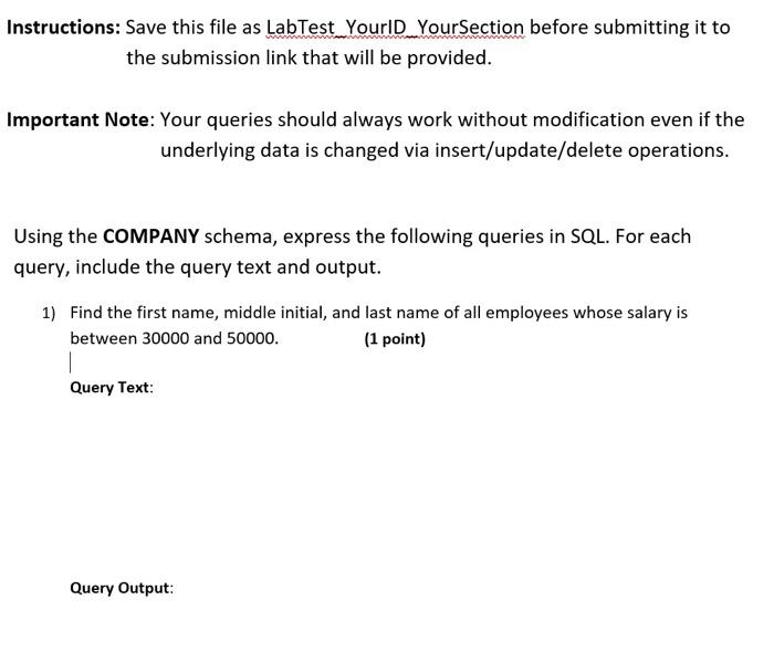 Solved Instructions: Save this file as LabTest YourID | Chegg.com