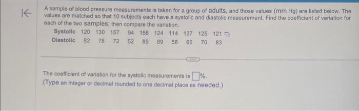 Solved 1. Find Coefficient of variation for systolic2. Find | Chegg.com