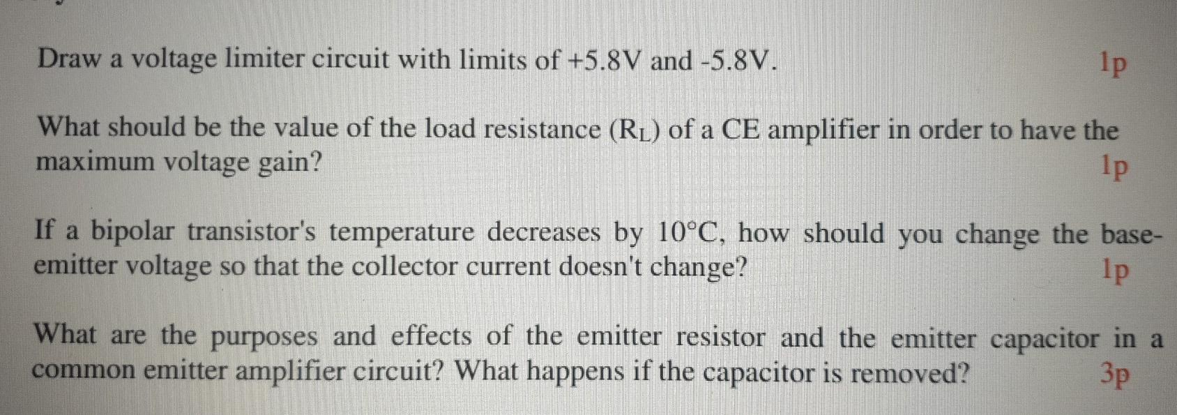 Solved Draw a voltage limiter circuit with limits of +5.8V | Chegg.com
