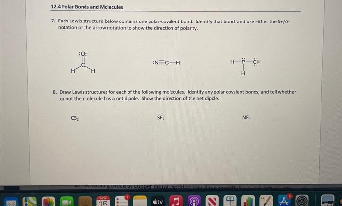 Solved 7. Each Lewis structure below contains one | Chegg.com