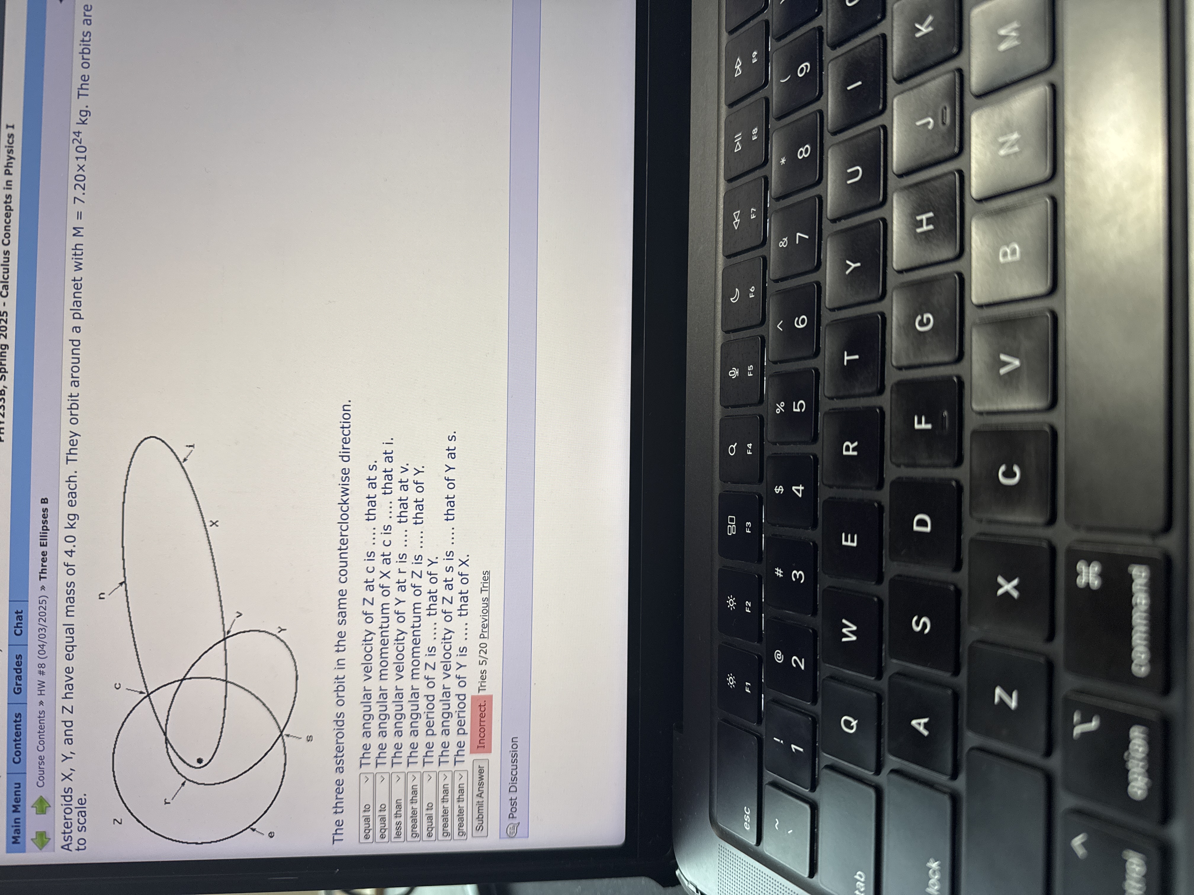 Solved Asteroids \( ﻿X, ﻿Y \), ﻿and \( ﻿Z \) ﻿have equal | Chegg.com