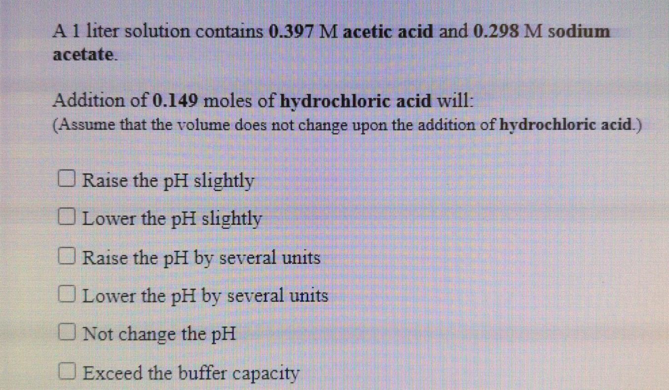 Solved A 1 liter solution contains 0.426 M acetic acid and | Chegg.com