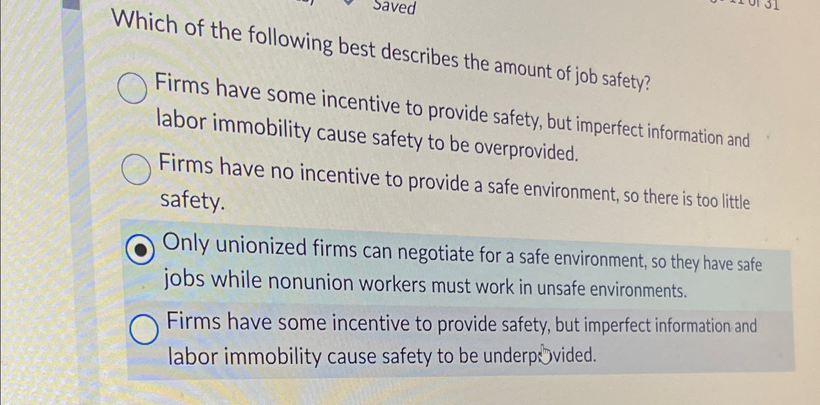 Solved Which of the following best describes the amount of | Chegg.com