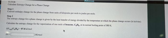 Solved Terences TUTOR Calculate Entropy Change for a Phase | Chegg.com