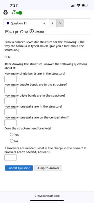 Solved Draw a correct Lewis dot structure for the following: | Chegg.com