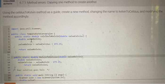 CHALLENGE ACTIVITY 6.7.1: Method errors: Copying one | Chegg.com