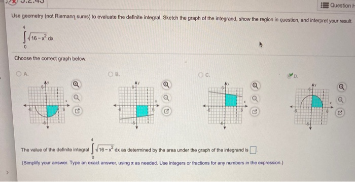 Solved .5.2.35 Consider the following limit of Riemann sums | Chegg.com