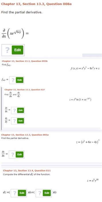 Solved Chapter 13, Section 13.3, Question 008a Find the | Chegg.com Solved Chapter 13, Section 13.3, Question 008a Find the | Chegg.com