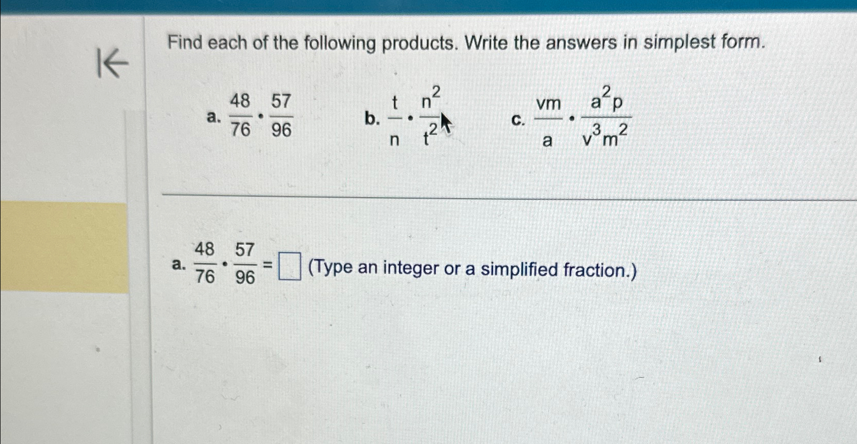 Solved Find each of the following products. Write the | Chegg.com