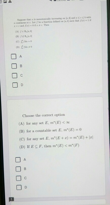 Solved Suppose that is monotonically increasing on a 6 and a | Chegg.com