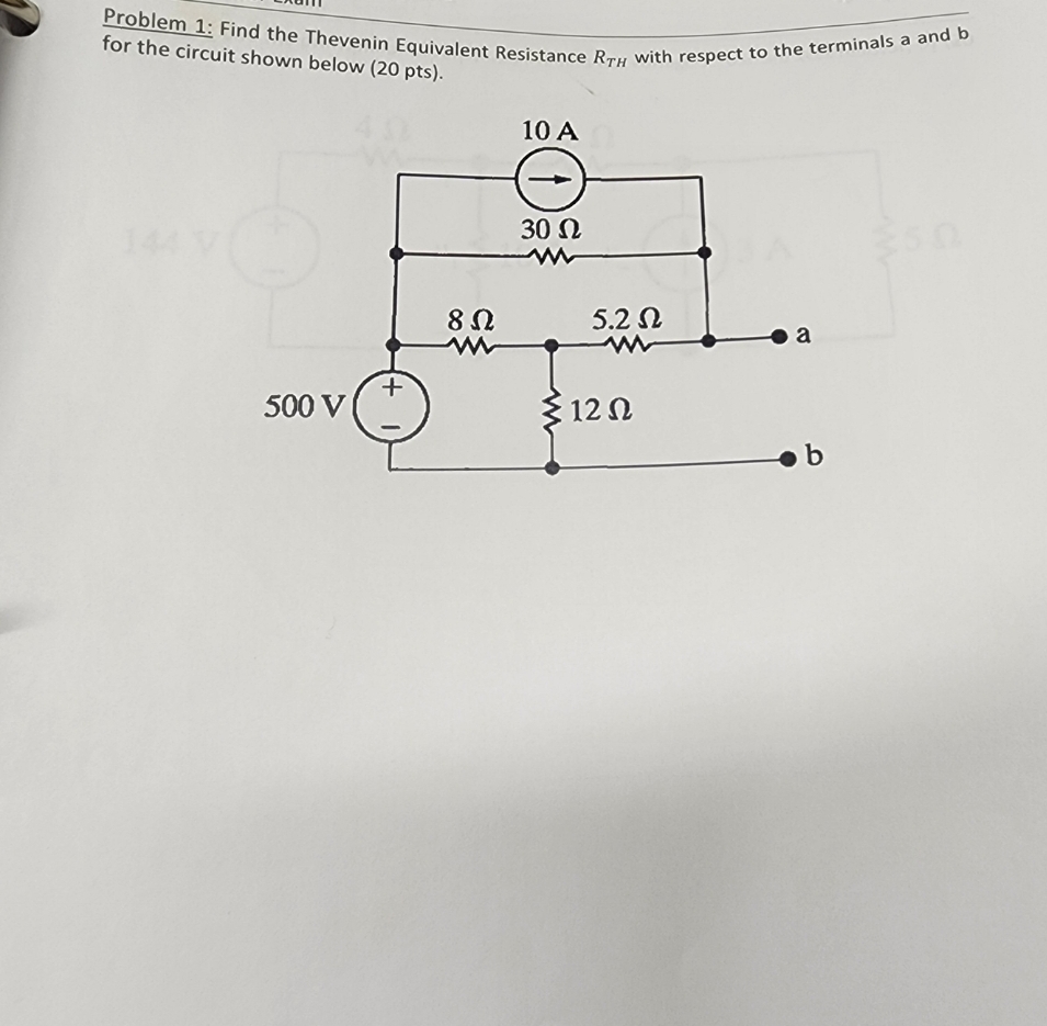 Solved Problem 1: Find the Thevenin Equivalent Resistance | Chegg.com