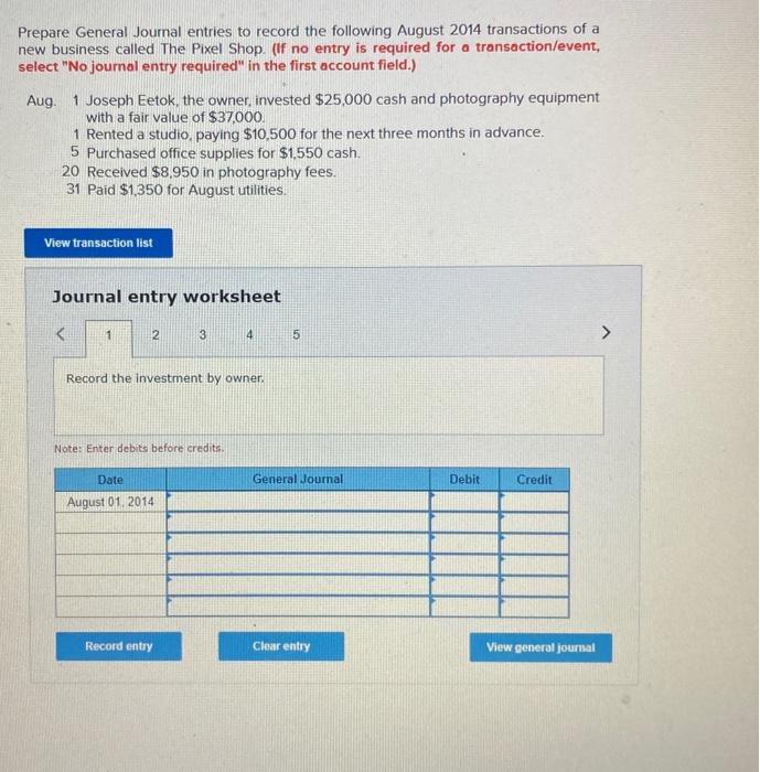 Solved Prepare General Journal entries to record the | Chegg.com