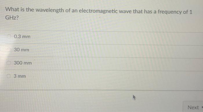Solved What is the wavelength of an electromagnetic wave | Chegg.com