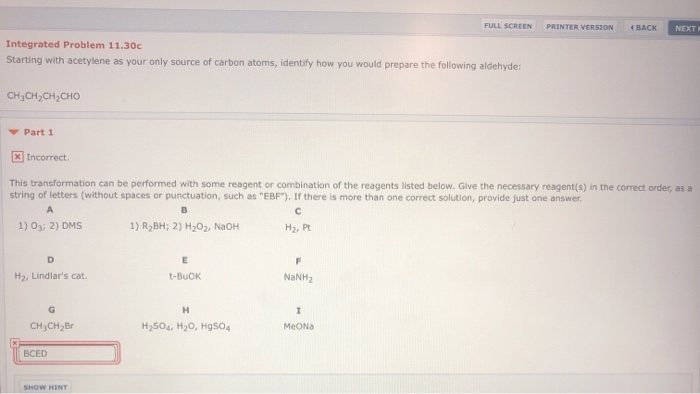Solved FULL SCREEN PRINTER VERSION 4 BACK NEXT Integrated | Chegg.com