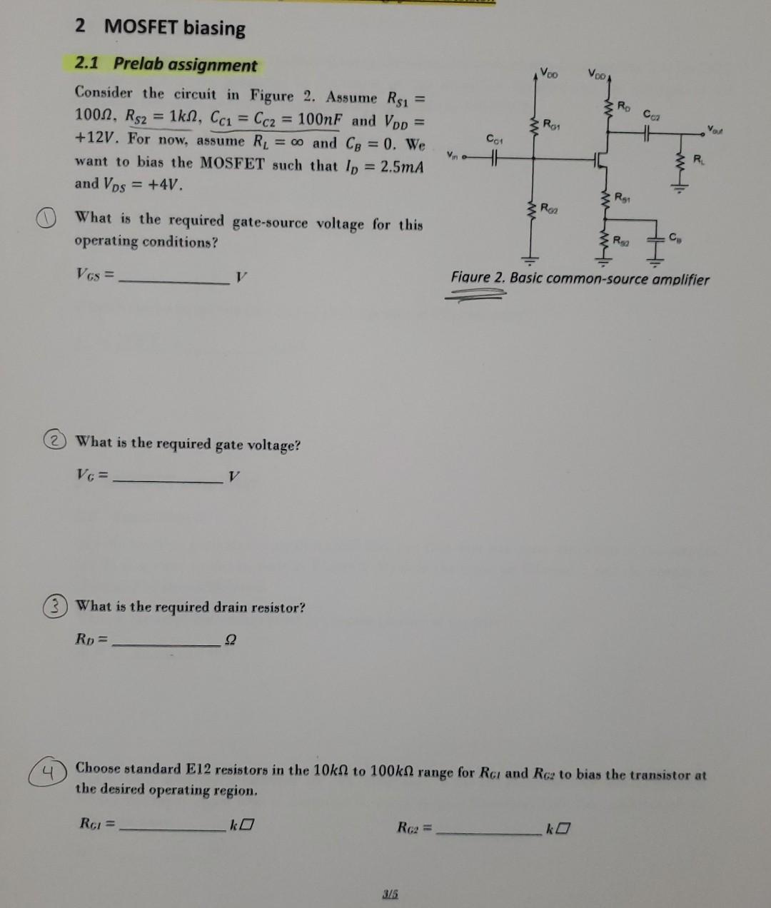 Solved 1) what is the required gate source voltage? 2) what | Chegg.com