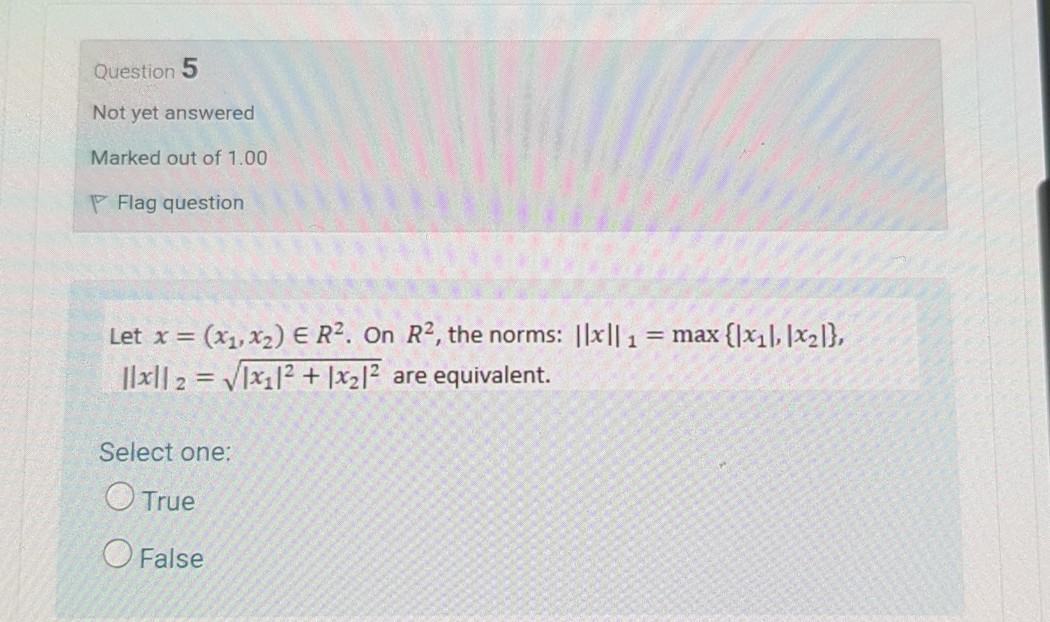 Solved Question 5 Not yet answered Marked out of 1.00 Flag | Chegg.com Solved Question 5 Not yet answered Marked out of 1.00 Flag | Chegg.com