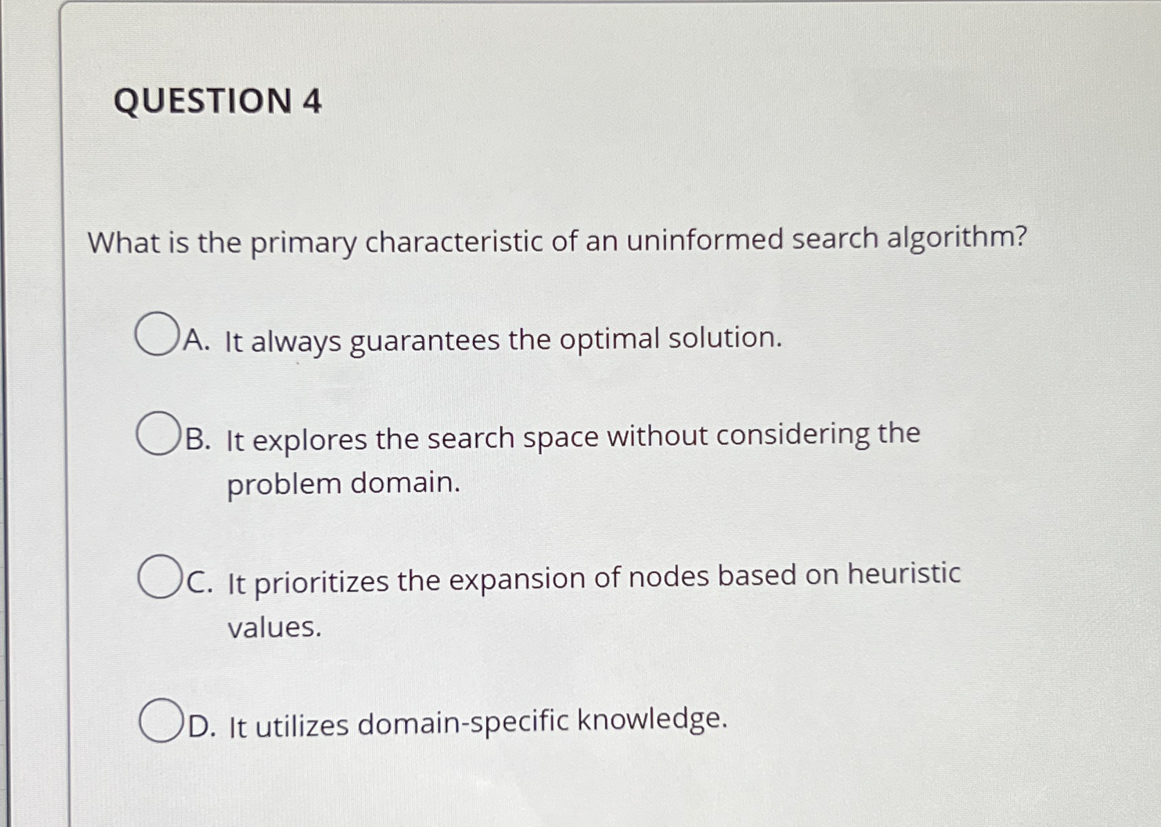Solved QUESTION 4What is the primary characteristic of an | Chegg.com