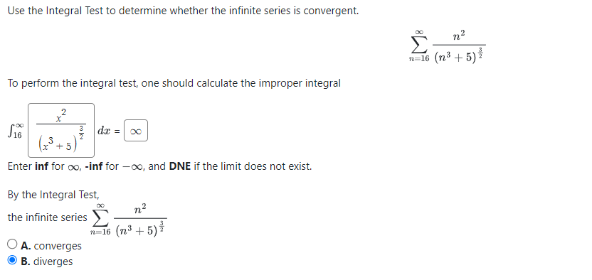 Solved Use The Integral Test To Determine Whether The