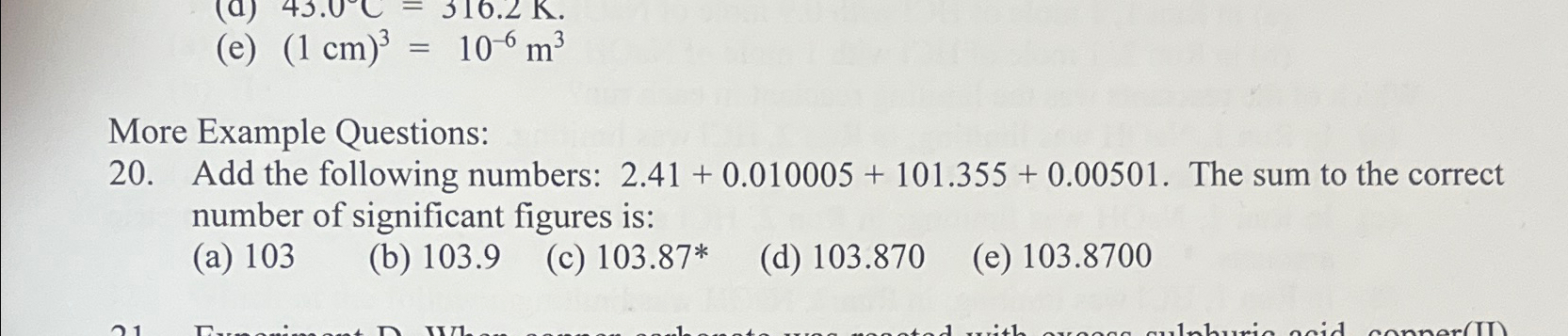 Solved More Example Questions:20. ﻿Add the following | Chegg.com