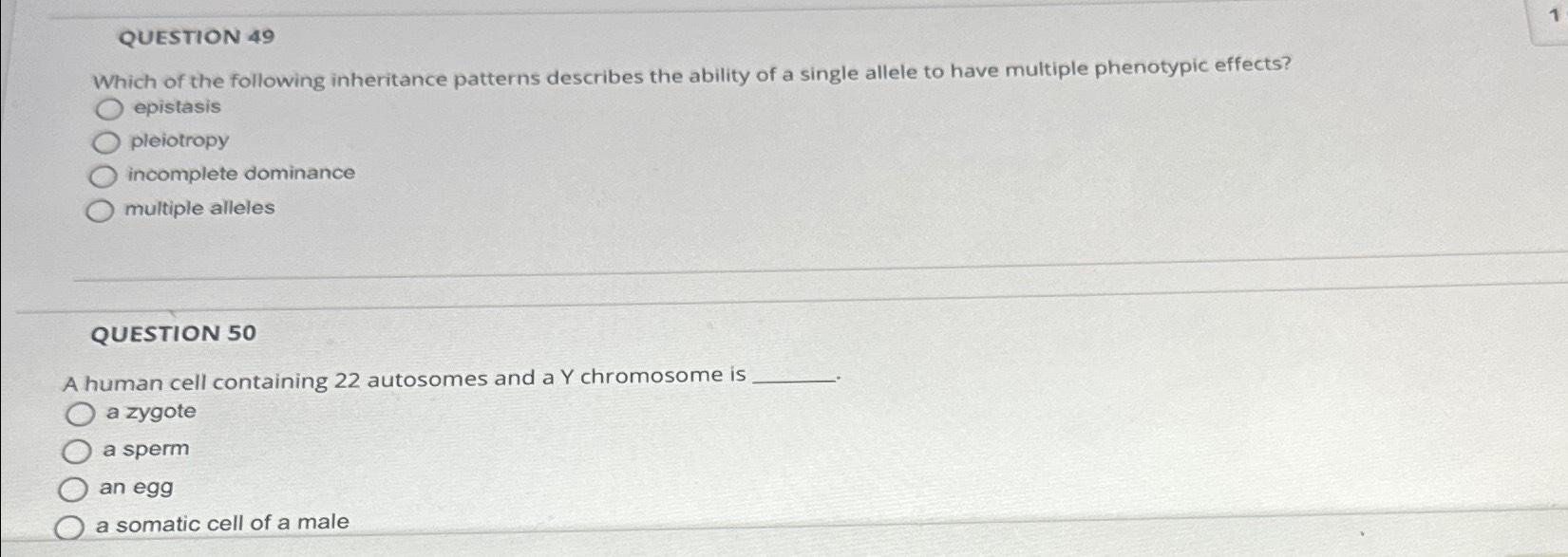 QUESTION 49Which of the following inheritance | Chegg.com