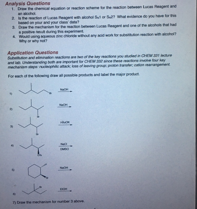 Solved Analysis Questions 1. Draw the chemical equation or | Chegg.com