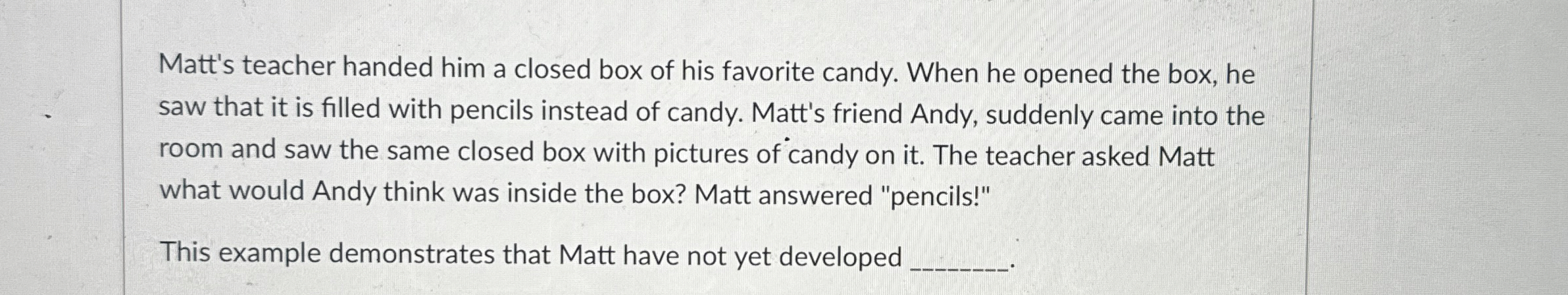 Solved Matt's teacher handed him a closed box of his | Chegg.com
