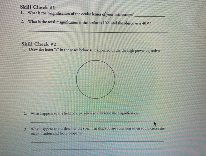 Solved Skill Check #1 1. What is the magnification of the | Chegg.com