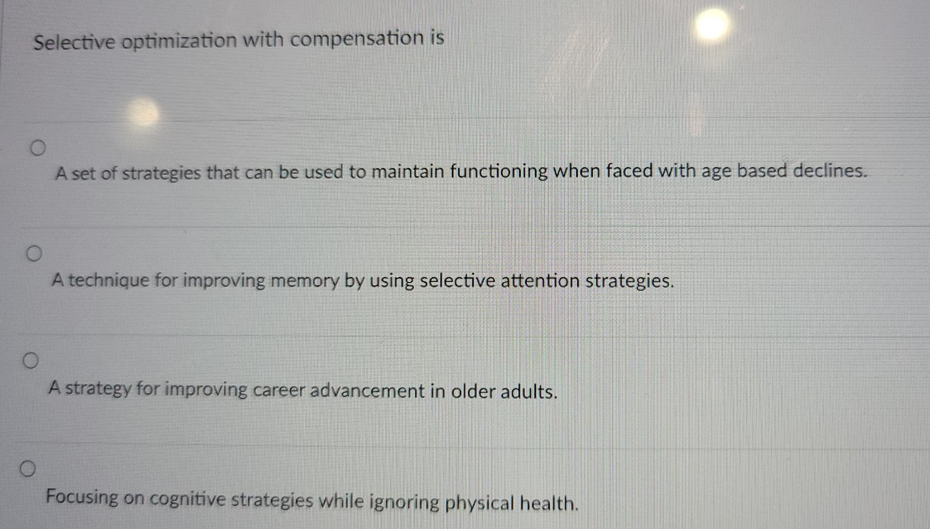 Solved Selective optimization with compensation is A set of | Chegg.com