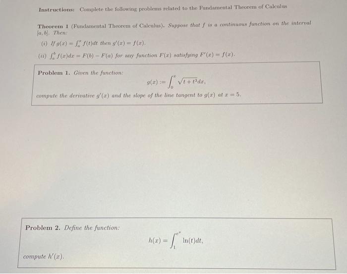 Solved Instructions: Complete the following problems related | Chegg.com