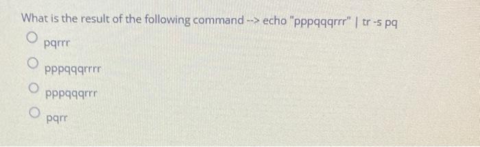 Solved What is the result of the following command → echo | Chegg.com