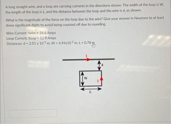Solved A long straight wire, and a loop are carrying | Chegg.com