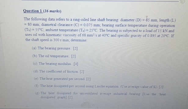 Solved Question 1 ( 16 ﻿marks)The following data refers to a | Chegg.com