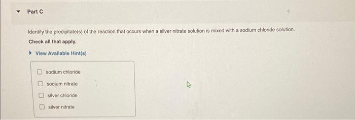 Solved Identify the precipitate(s) of the reaction that | Chegg.com