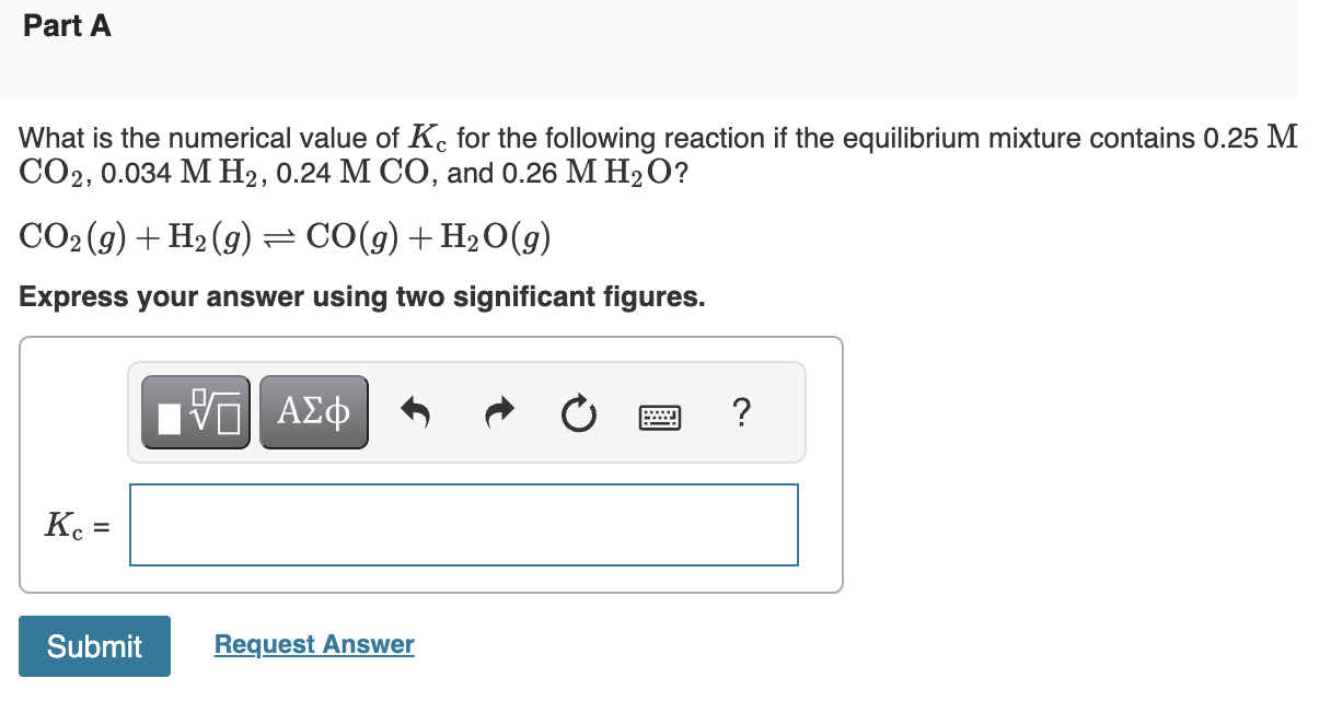 Solved Part AWhat is the numerical value of Kc ﻿for the | Chegg.com