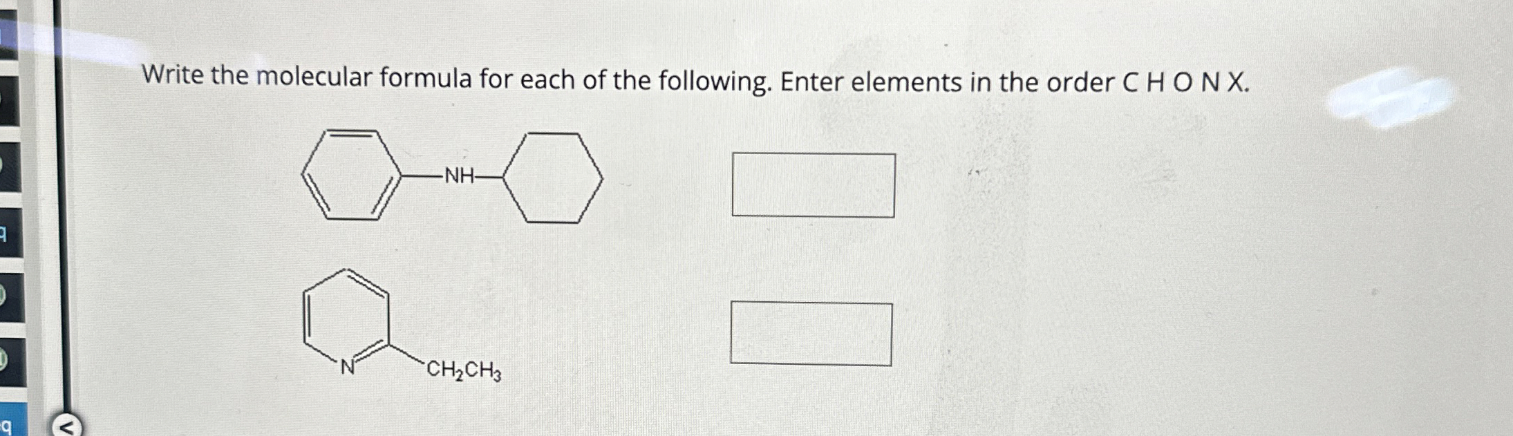Solved Write the molecular formula for each of the | Chegg.com