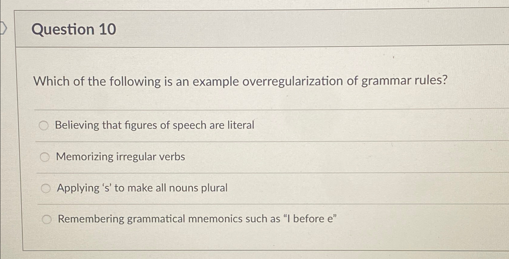 Solved Question 10Which of the following is an example | Chegg.com
