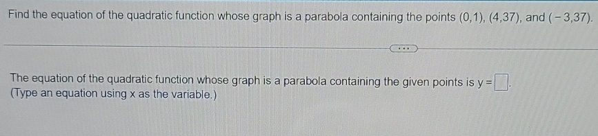 Solved Find the equation of the quadratic function whose | Chegg.com
