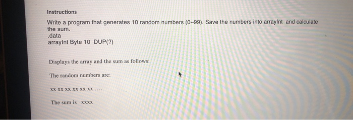 Solved Instructions Write A Program That Generates 10 Random