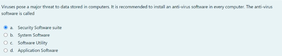 Solved Viruses pose a major threat to data stored in | Chegg.com
