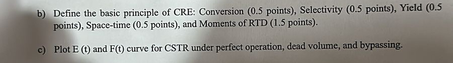 Solved b) ﻿Define the basic principle of CRE: Conversion , | Chegg.com