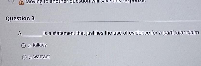 Solved Quèstion 3A is a statement that justifies the use of | Chegg.com