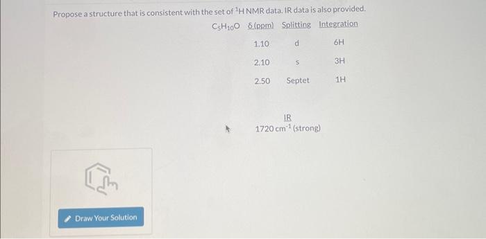 Solved Propose a structure that is consistent with the set | Chegg.com
