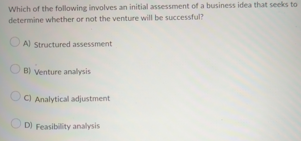 Solved Which of the following involves an initial assessment | Chegg.com
