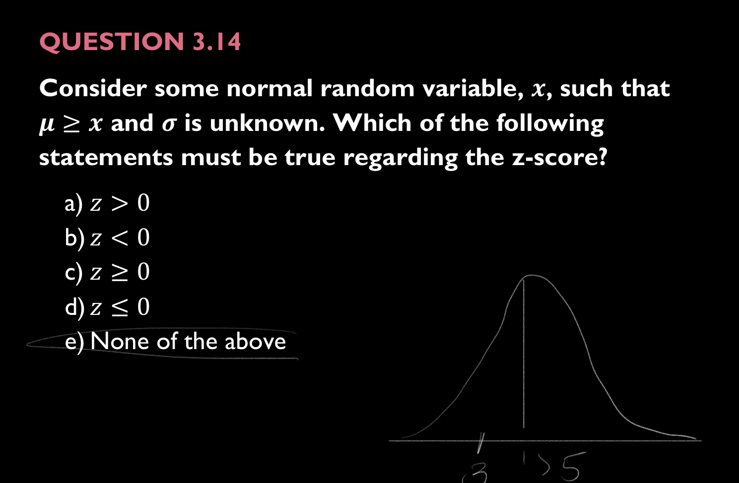 Solved QUESTION 3.14Consider some normal random variable, x, | Chegg.com